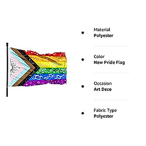 FULAISMGS Pride Flags Large LGBTQ Flag Bisexual Gay Progress Rainbow Flag 3x5FT Garden Outdoor Original Design Cute Print Pattern