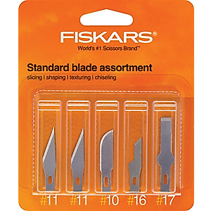 Fiskars 164190-1001 Standard Assortment Blades(2 Number.11,1 Number.10, 1 Number.16, 1 Number.17), 5 Pack, Silver