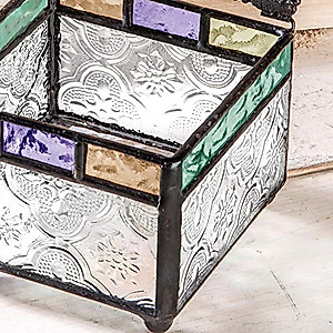 Personalized Jewelry Box Decorative Vanity Display Engraved Keepsake Gift for Friend Daughter Sister Girl Women Purple Blue Peach Turquoise J Devlin Box 905 EB246