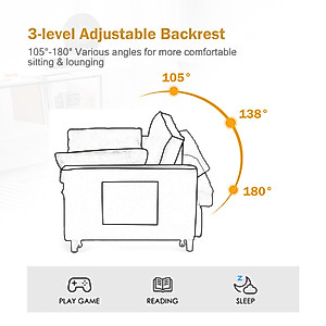 ECHINGLE Sleeper Sofa Bed, 3-in-1 Velvet Pull Out Couch with Armrests, Storage Pockets and 2 Pillows, Adjustable Backrest, Sofa Bed Couch for Living Room, Bedroom(Black)