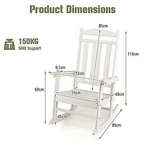 ZHYH 2 Piece Patio Rocker Rocker High Back