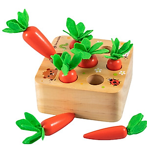 XJYQJD Montessori Toys for Babies 6-12 Months, Carrot Pulling Baby Toys 6 to 12 Months Carrot Harvest Game Fine Motor Skills Toys for 1 Year Old Toddlers Boys Girls Birthday Gifts