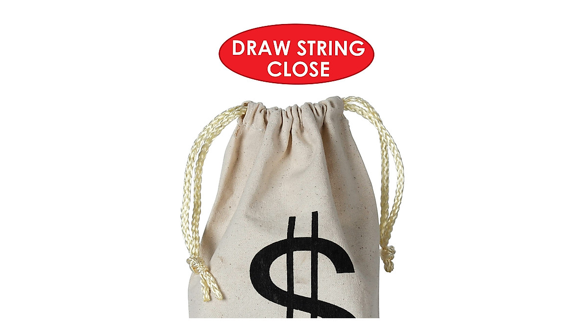 Beistle Drawstring Money Bag for Casino Party Favors