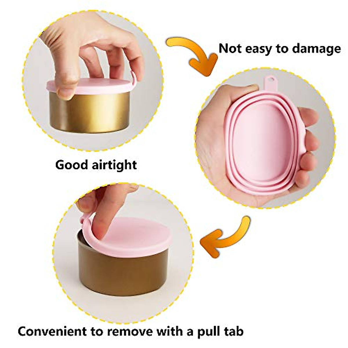 4 Pack Can Covers and 4 Pack Pet Spoons Set,Universal Silicone Can Lids for Pet Food Cans 1 Fit 3 Standard Size Dog and Cat Can Tops Cover (Round)