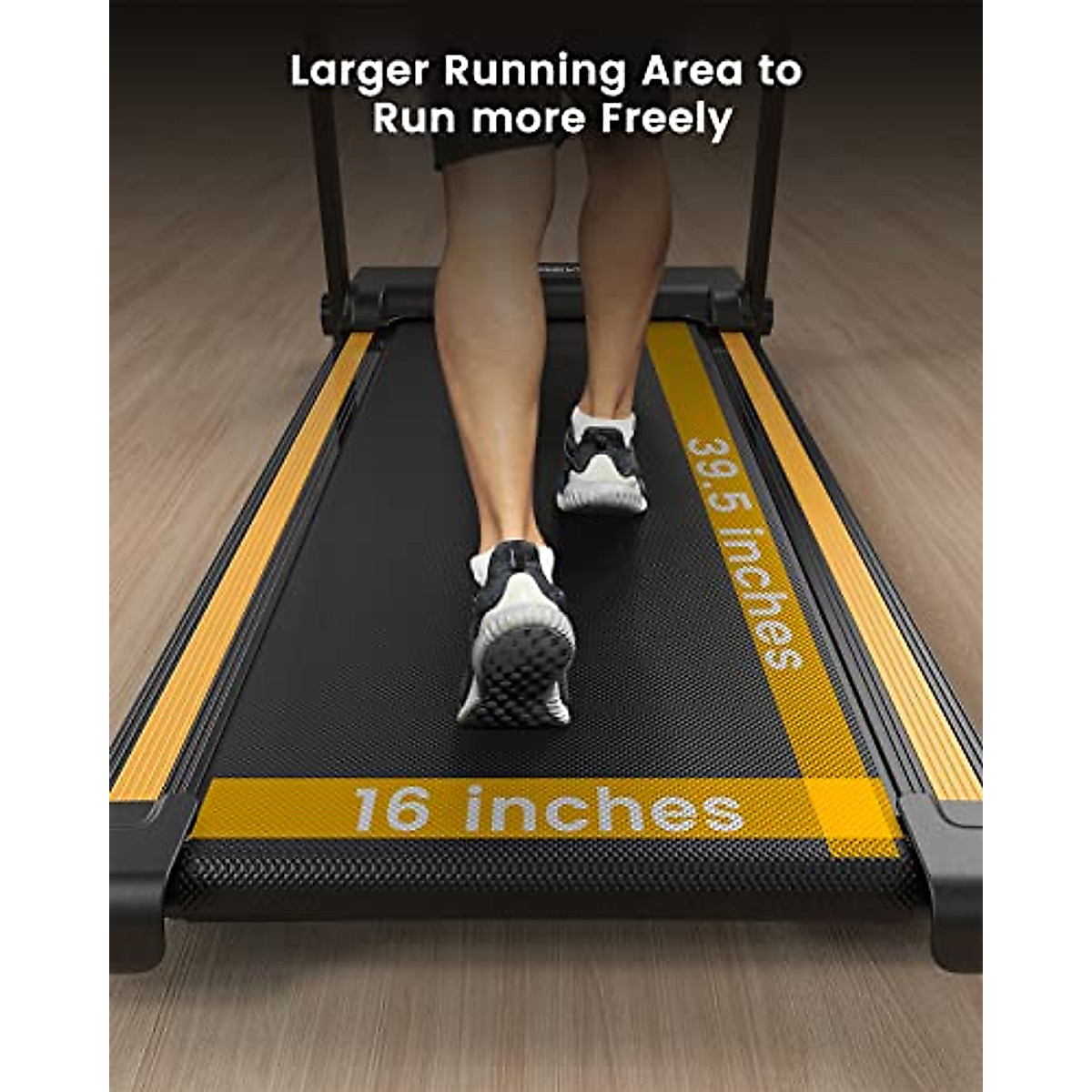 UREVO Folding Treadmill, 2.25HP Treadmills for Home with 12 HIIT Modes, Compact Mini Treadmill for Home Office, Space Saving Small Treadmill with Large Running Area, LCD Display, Easy to Fold (Black)