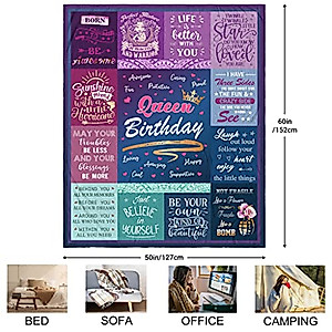 Birthday Gifts For Women - 50"x60" Throw Blanket, Daughter/Grandma/Mom Birthday Gifts, Birthday Gifts For Wife Girlfriend, Birthday Gift For Women, Womens Birthday Gifts, Birthday Decorations Blankets