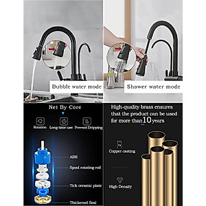 Deck Mounted Black Kitchen Faucets Pull Out Adjustable Cold and Hot Water Filter Tap for Kitchen Three Ways Sink Mixer Kitchen Faucet Brass