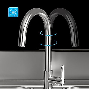 Outdoor Freestanding Stainless Steel Sink, Commercial Restaurant Kitchen Sink, Workbench Sink for Cafe Bar Hotel Garage Laundry Room Sturdy and Stable Easy to Assemble (Size : 47")