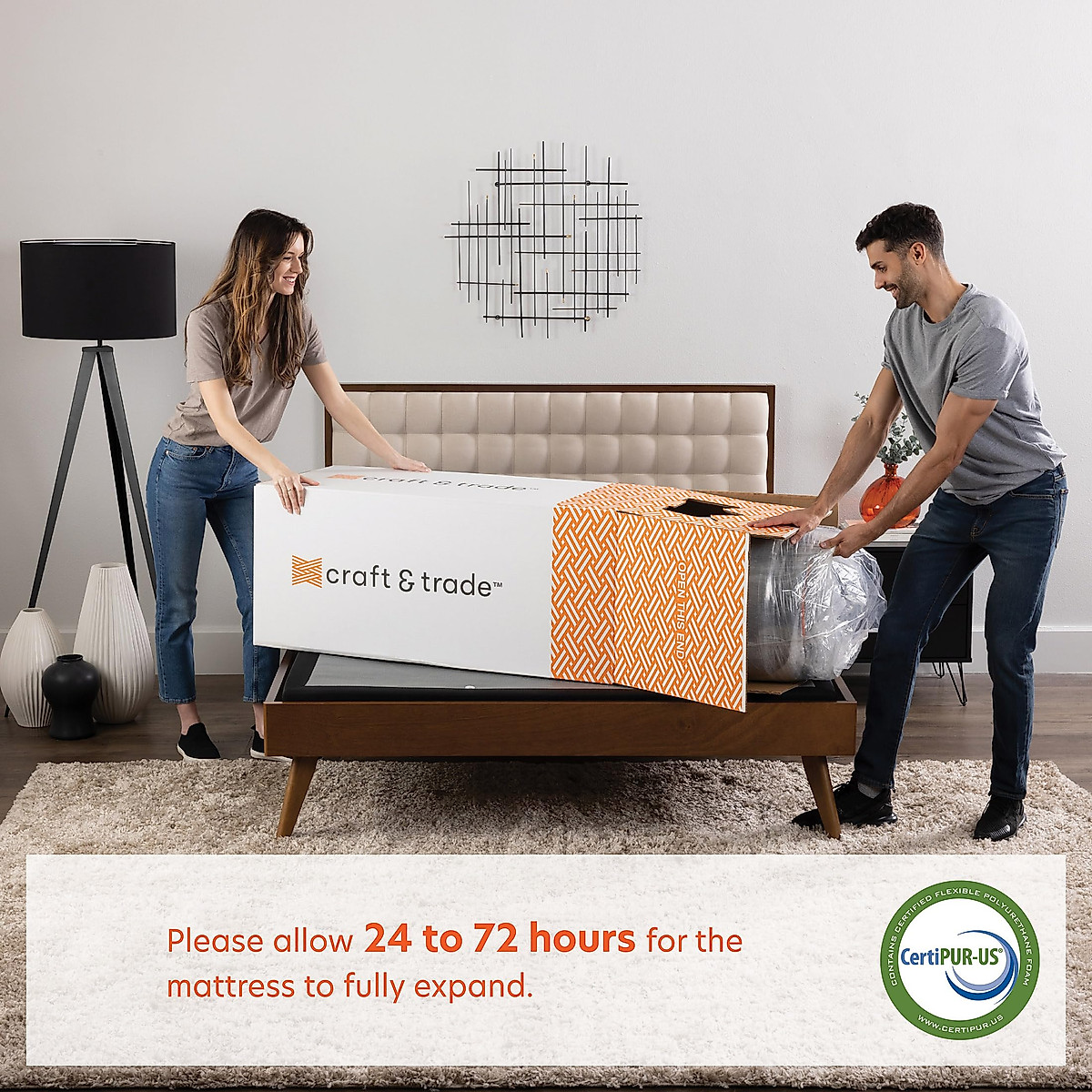 Craft & Trade 12-Inch Artistry Collection Hybrid Mattress, Bed-in-a-Box, CopperGel Cooling, Supportive Steel Coils, CertiPUR-US Certified, Twin XL, 100 Night Trial