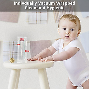 ALARTSNAIL Baby Oral Cleaner, 42Pcs Baby Tongue Cleaner and 1Pc Baby Finger Toothbrush with Case Upgraded Umbrella Brush Head Individual Package Baby Mouth Cleaner Newborn for 0-36 Month Baby