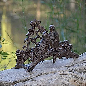 Riyyow Hose Hanger Wall Mounted Cast Iron Garden Hose Hanger Garden Hose Rack with Bird Ornament and Tree Design Garden Terrace Hose Hose Rack Wall Mounted Hose Butler