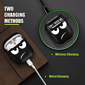 Jusy Compatible with AirPods Pro Case Don't Touch Me Cool Aesthetic Cover with Keychain Cute Shockproof AirPod Pro Accessories Gift for Men Boys