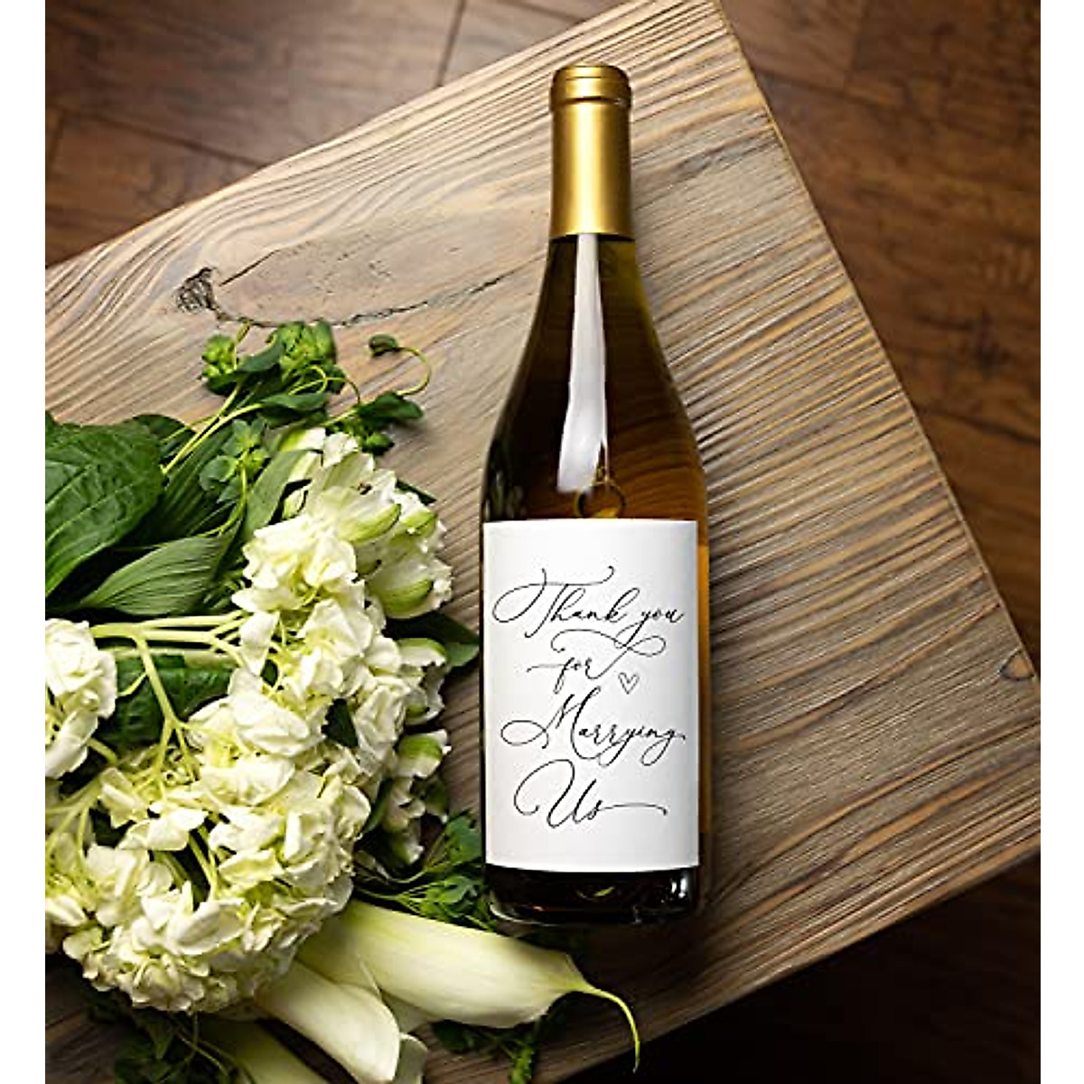 Thank You For Marrying Us Wedding Wine Label, Bride and Groom Celebrant Gift, Officiant Wine Sticker Personalised Gift Friend