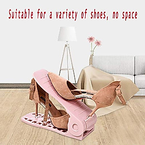 LKH Green Shoe Slots Space Saver, Shoe Organizers and Storage, Shoe Slots Organizer, Shoe Stack - 6 Piece Set (Color : Green)