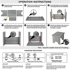 Wooden Step Stools Portable Bedside Bathroom Kitchen Foot Step Stool for Adults Kids Seniors Easy Assemble with Safety Non-Slip Pads (Brown Oak)