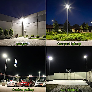 200W Dimmable Outdoor LED Flood Light with Dusk to Dawn Photocell, 5000K Daylight 28000LM 100-277V, UL/DLC IP65 Waterproof Big Power LED Stadium Lighting for Flagpole/Advertising Boards/Parking Lot