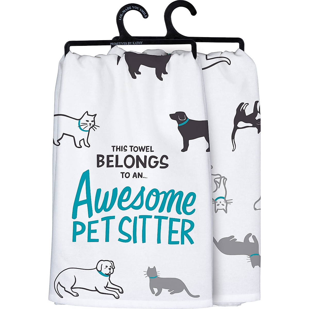 Primitives by Kathy This Towel Belongs to an ... Awesome Pet Sitter Decorative Kitchen Towel