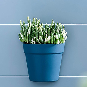 Difcuy Flower Pot，Semicircle Plant Bonsai Flower Pot Planter Bucket Wall Mount Office Home Decor Garden Tools Blue