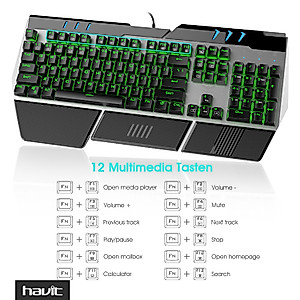 HAVIT RGB Backlit Wired Membrane Gaming Keyboard, Mechanical-Similar Typing/Gaming Experience (Black)