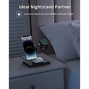 JoyGeek Mag Safe Charger with Stand, Magnetic iPhone Charger, 3-in-1 Wireless Charging Station for Apple iPhone 14/13/12 Series, iWatch Ultra/8/7/6, Airpods Pro, Upgraded Strong Magnets, More Stable