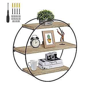 Biewoos Wood Wall Shelf Rustic Modern Wall Mounted Storage Shelving Heavy Duty Wooden Wall Decor for Bedroom, Living Room, Bathroom, Kitchen, Office and More (Natural Wood)