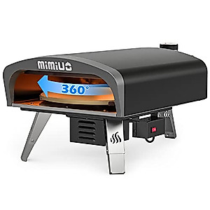 Mimiuo Outdoor Gas Pizza Oven Portable Propane Pizza Grilling Stove with Automatic Rotation System, Oven Cover, Pizza Stone and Pizza Peel - (Tisserie G-Oven Series) - Global Patent