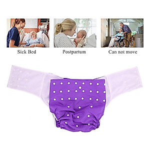 Adult Cloth Diaper,Reusable Adult Nappy, Breathable Leakfree Pocket Nappy Washable Cover Diaper Cloth for Incontinence Care with Adjustable 3 Rows of Snaps ()