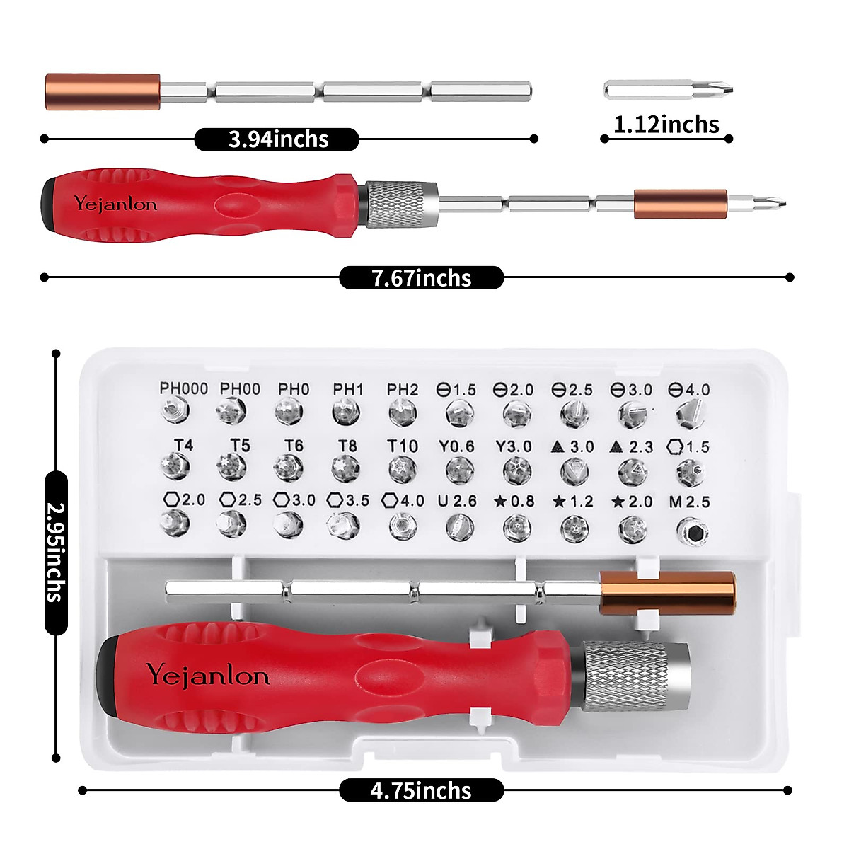 YEJANLON Precision Screwdriver Set, Professional 32-In-1 Screwdriver Tool Set With Storage Case For Mobile Phone/Tablet/Computer/Watch/Camera/Eyeglasses/Other Electronic Devices (SMALL)