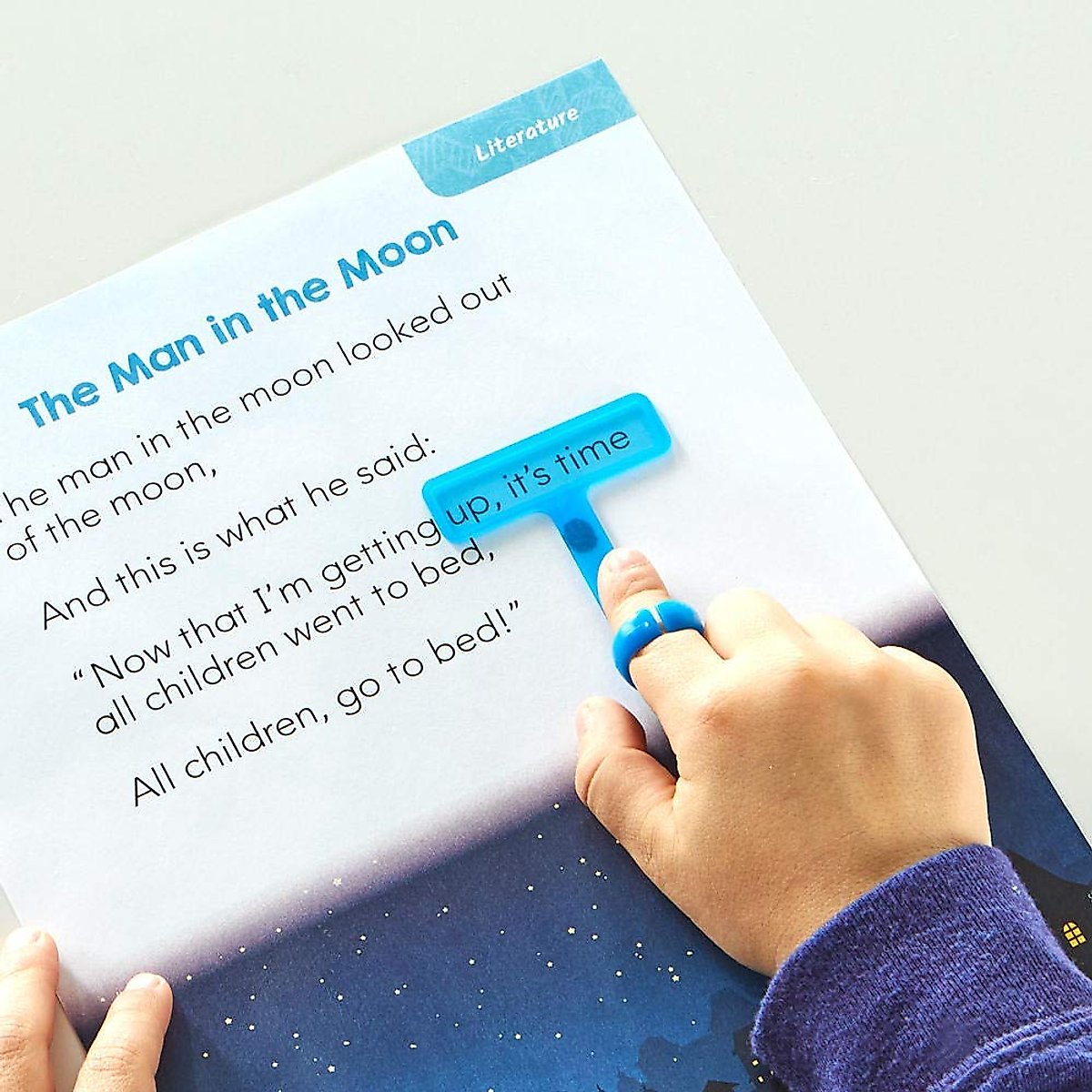 hand2mind FingerFocus Highlighter, Guided Reading Strips, Reading Tracker, Color Overlays for Dyslexia, ADHD Tools for Kids, Reading Classroom Supplies, Finger Pointer, Reading Accessories (6 Pack)