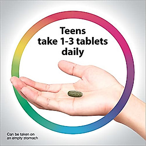 Rainbow Light Multivitamin for Teens, Vitamin C, Zinc, & B Complex, Supports Brain Health, Nerve Function, and a Strong Immune System, Gluten Free, Vegetarian, Fruit Punch, 90 Tablets