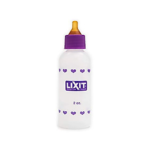Lixit Nursing Bottle Kits for Puppies, Kittens, Guinea Pigs, Ferrets, Rabbits, Raccoons, Squirrels and Other Pets That Need Hand Feeding (2 Ounce (Pack of 1), Clear)