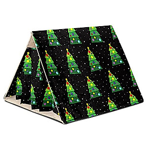 Y-DSIWX Guinea Pig House Bed, Rabbit Large Hideout, Small Animals Nest Hamster Cage Habitats Green Seamless Christmas Tree