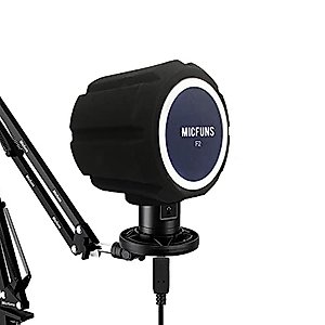 Micfuns F2 Professional Microphone Windscreens Pop Filter, Acoustic Filter for 45mm-60mm Recording Studios Microphones, Sound-Absorbing Foam that Reduces Noise and Reflections