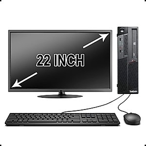 Lenovo Thinkentre M90 Desktop Computer - Intel Core i5 3.1GHz 8GB RAM, 1TB HDD, DVD-RW Drive, Bluetooth and WiFi, 22 Inch LCD, Keyboard, Mouse, Windows 10 Pro (Renewed)