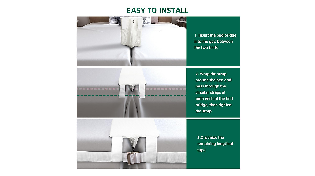 Twin to King Bed Bridge Converter Kit for Family Comfort