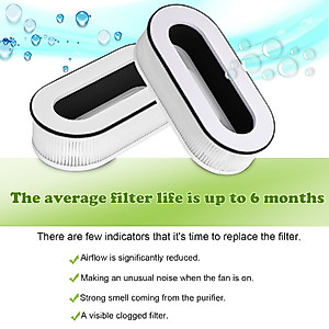 Laukowind for RENPHO RP-AP068 Air Purifiers True Replacement Filter, Compatible 3-in-1 Grade Air Purifier RP-AP068 Filters, White,2 Pack