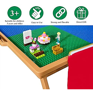 El Toro Creative Large Foldable Building Block Table for Kids – Durable Faux-Wood, Includes Storage, Portable Play Desk