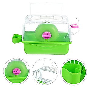 Hamsters Hamster Portable Cage Hamster Cage Toy Hamster Chinchilla Cage Pet House Hamster Bed Chinchilla House Pet Supplies Small Pet Panel Plastic Green Cage Pet Carrying Box