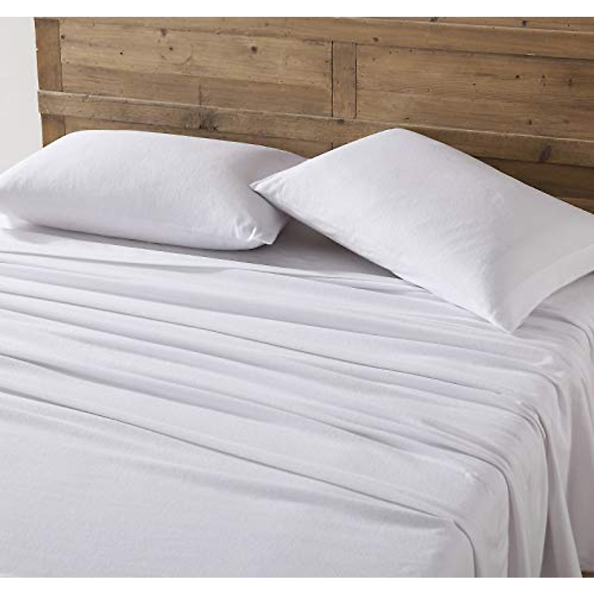 Eddie Bauer - King Sheets, Cotton Flannel Bedding Set, Brushed for Extra Softness, Cozy Home Decor (White, King)