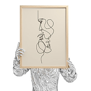 EXCOOL CLUB Black Beige Wall Art - 12x16 Neutral Beige Room Decor Aesthetic Pictures, Abstract Minimalist Wall Art, Modern Boho Art Prints Gallery Abstract Painting for Home Bedroom (UNFRAMED)