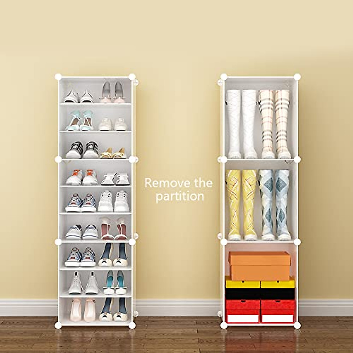 72 Pairs Shoes Organizer Cabinet Shoe Container Storage Box Shoe Rack Box Stackable Sneaker Display Box, 12 Tier Shoe Box Plastic Stackable Shoe Storage Bins Space Saving Sneaker Storage Box