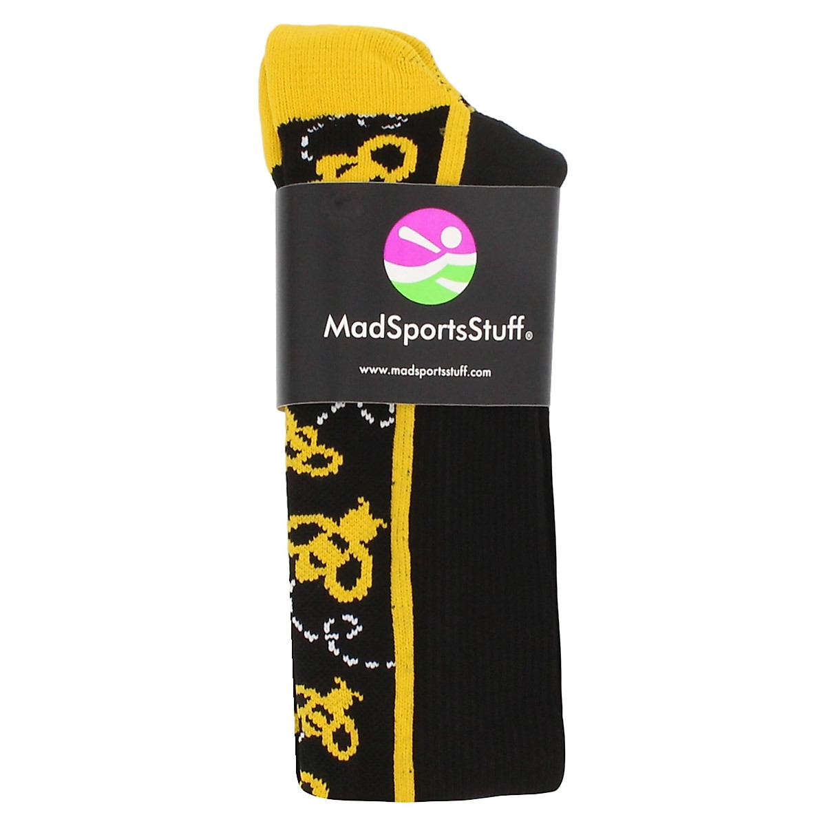 Crazy Socks with Bumble Bees Over the Calf (Black/Gold, Small)