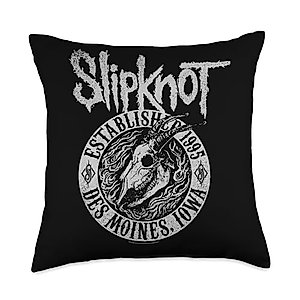 Slipknot Official Goat Flames Black Throw Pillow, 18x18, Multicolor