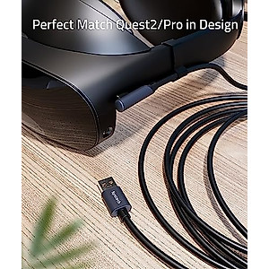 Syntech Link Cable 20 FT Compatible with Quest2/Pro/Pico4 Accessories and PC/Steam VR, High Speed PC Data Transfer, USB 3.0 to USB C Cable for VR Headset and Gaming PC, Black