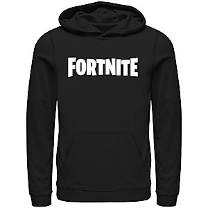 Fortnite Logo Boys Hoodie Neck Long Sleeve Graphic T-Shirt (14/16) Black