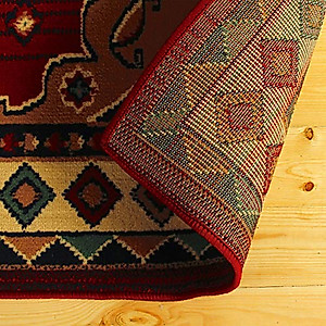 Superior Aztec Collection 5' x 8' Area Rug, Attractive Rug with Jute Backing, Durable and Beautiful Woven Structure, Bright and Bold Southwest Style Bordered Rug