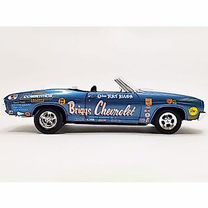 1970 Chevy Chevelle Convertible Blue Met. w/White Stripes Briggs Chevy Drag Car Ltd Ed to 774 pcs Worldwide 1/18 Diecast Model Car by Acme A1805522