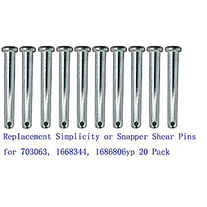 Replacement Simplicity or Snapper Shear Pins for 703063, 1668344, 1686806yp 20 Pack