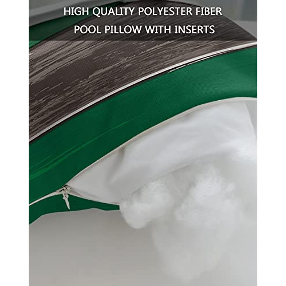 Recliner Head Pillow Ledge Loungers Chair Pillows with Insert Retro Farmhouse Barn Forest Green Brown Wood Grain Lumbar Pillow with Adjustable Strap Patio Garden Cushion for Sofa Bench Couch, 2 PCS