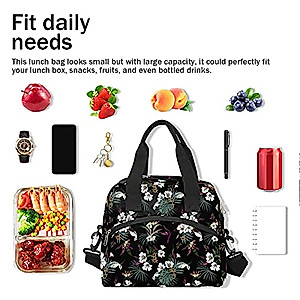 CFPolar Flower Insulated Lunch Box for Kids, Unisex, Polyester, Flower, Durable, Reusable, Leakproof, 11.8 x 7 x 10.2 in